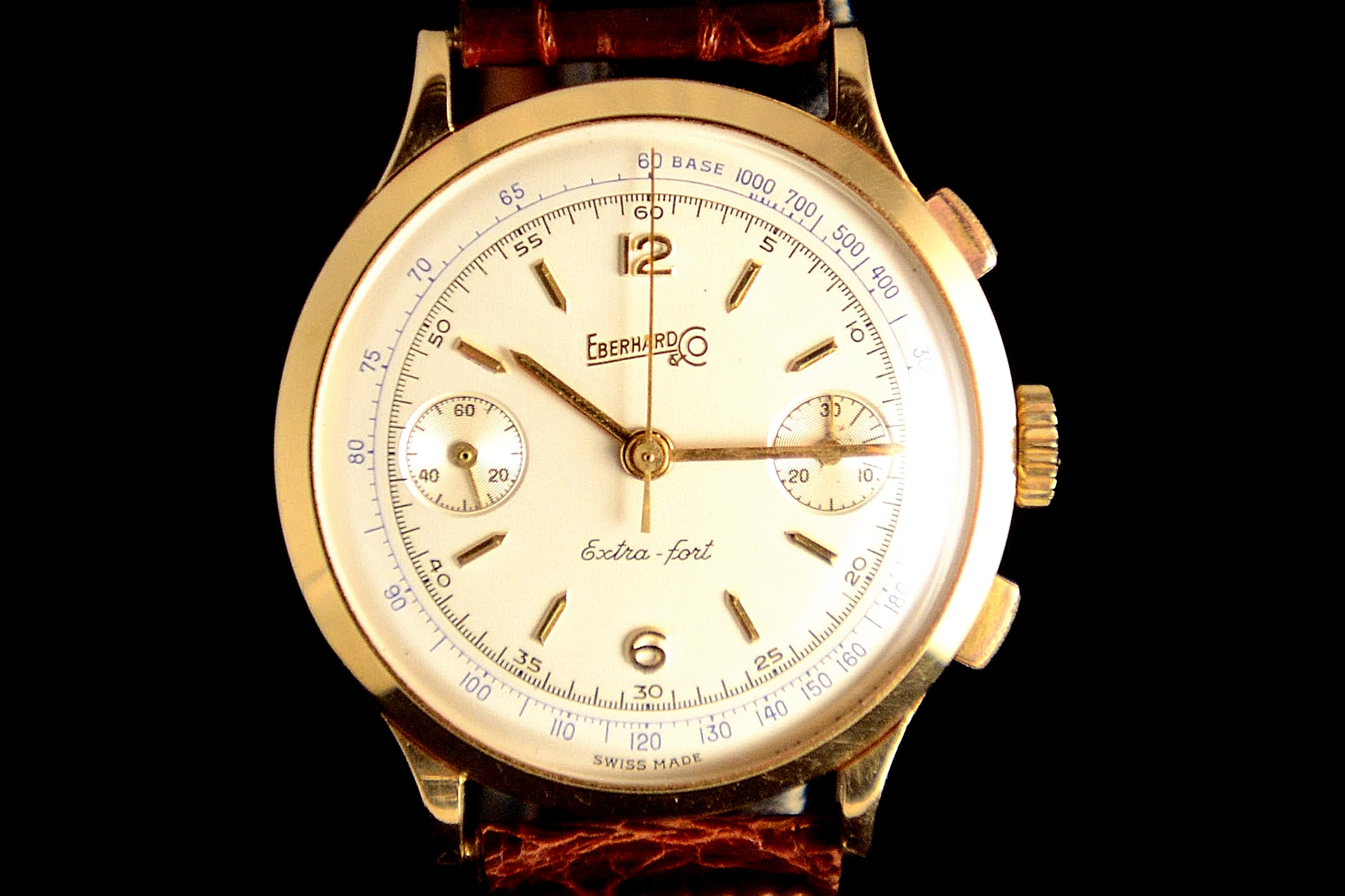 eberhard & Co. extra fort vintage Cronografo VENDUTO Oro 1948 ...
